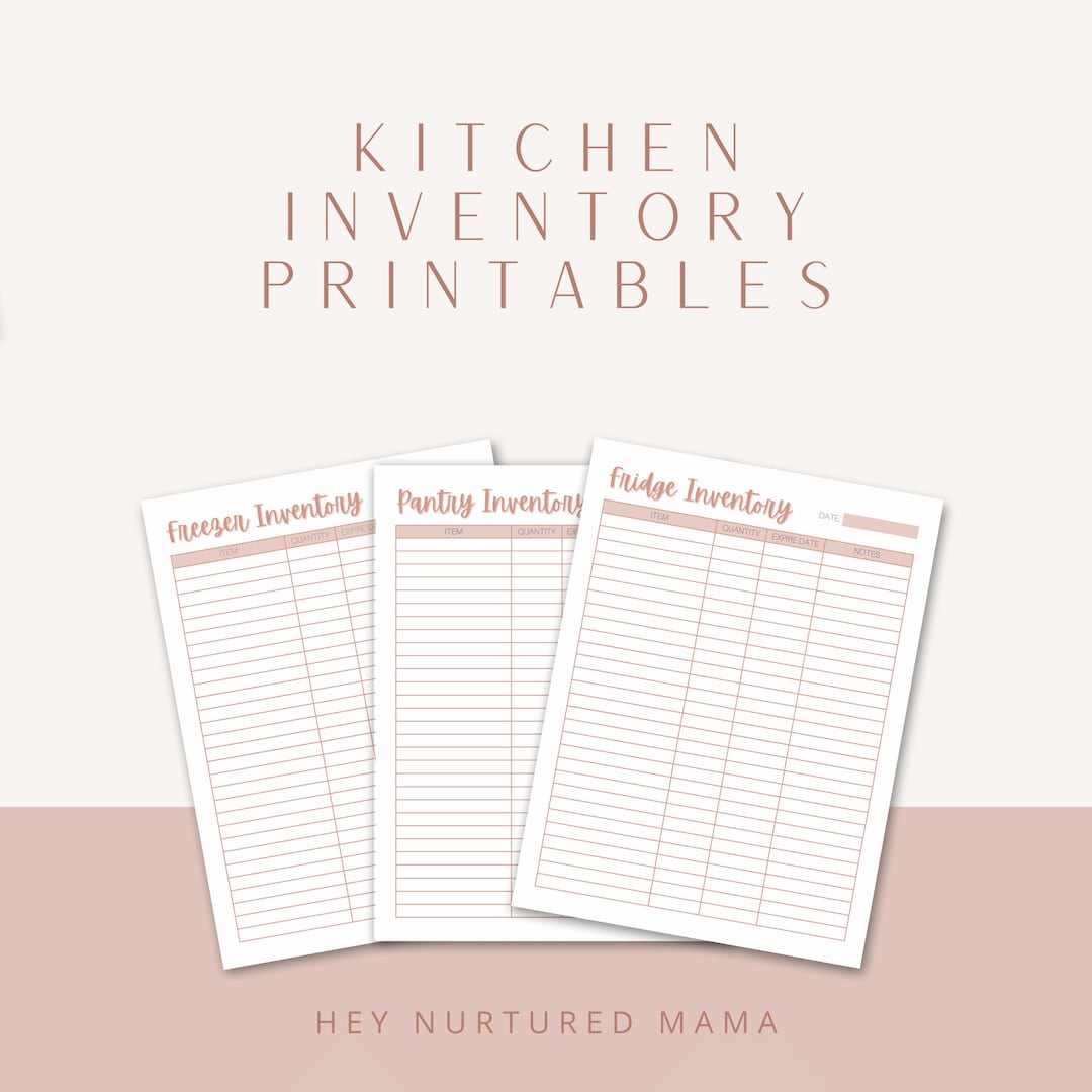 Kitchen Inventory Printable, Food Inventory, Pantry Inventory ...