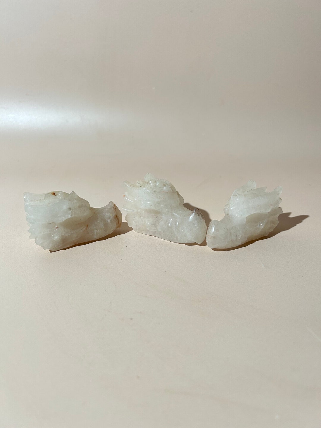 Rose Quartz Crystal Dragon Carvings - Etsy