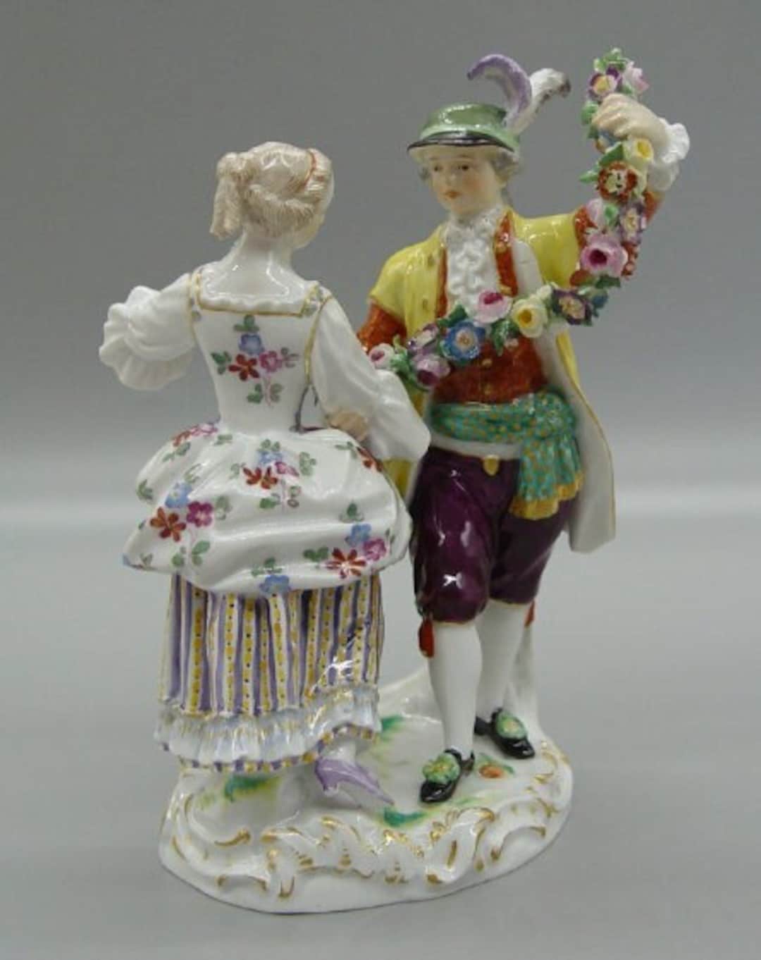 Rare Vintage Meissen Porcelain Figure Dance Pair With Garland - Etsy