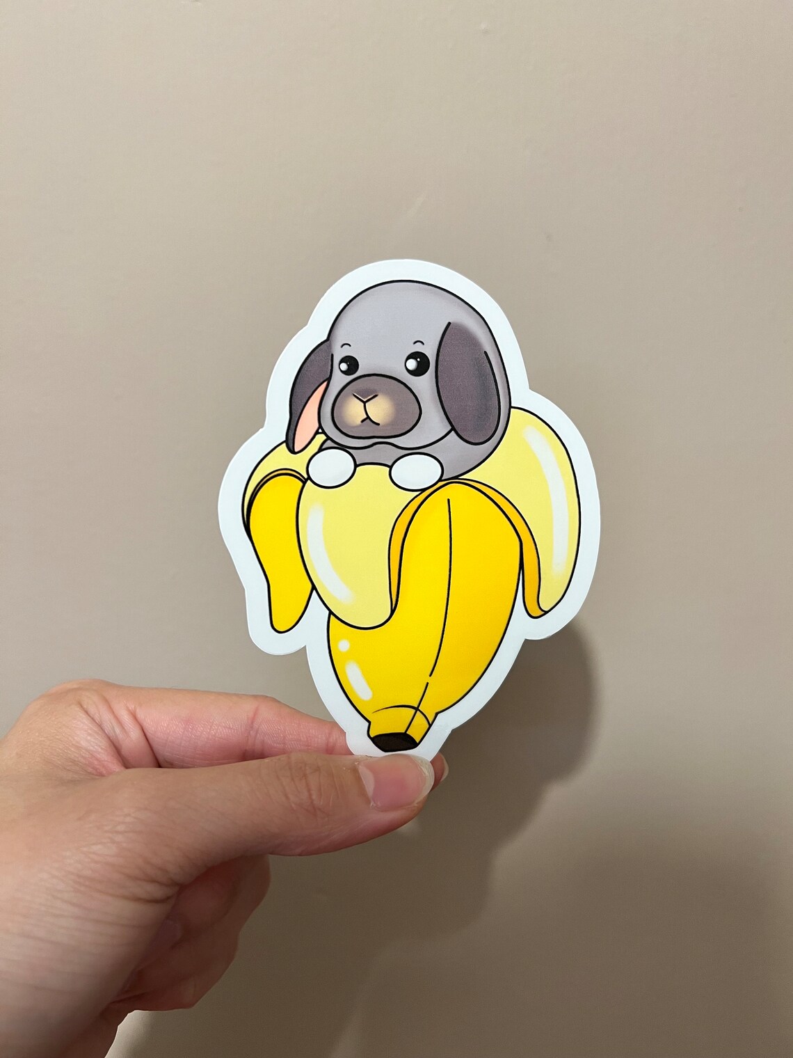 Bunana Sticker | Cute Bunny in Banana, Waterproof Vinyl - Etsy