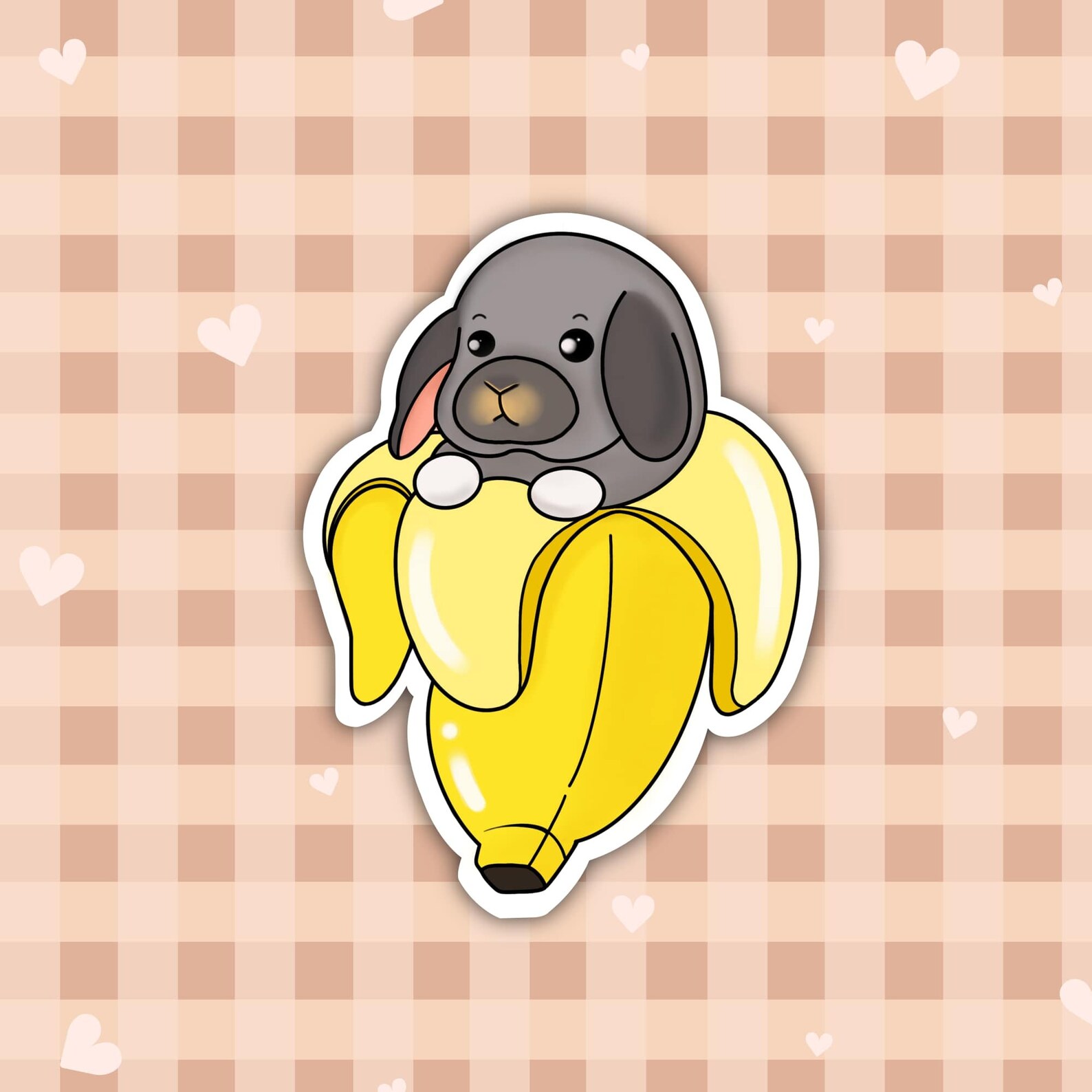 Bunana Sticker | Cute Bunny in Banana, Waterproof Vinyl - Etsy