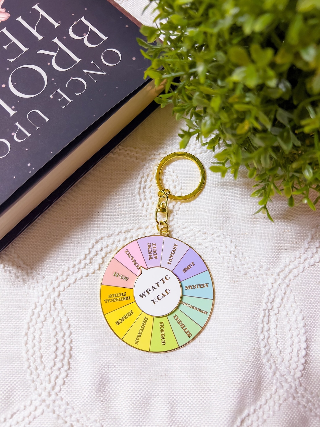 What to Read Wheel Keychain | Spinning Keychain | Interactive Keychain ...