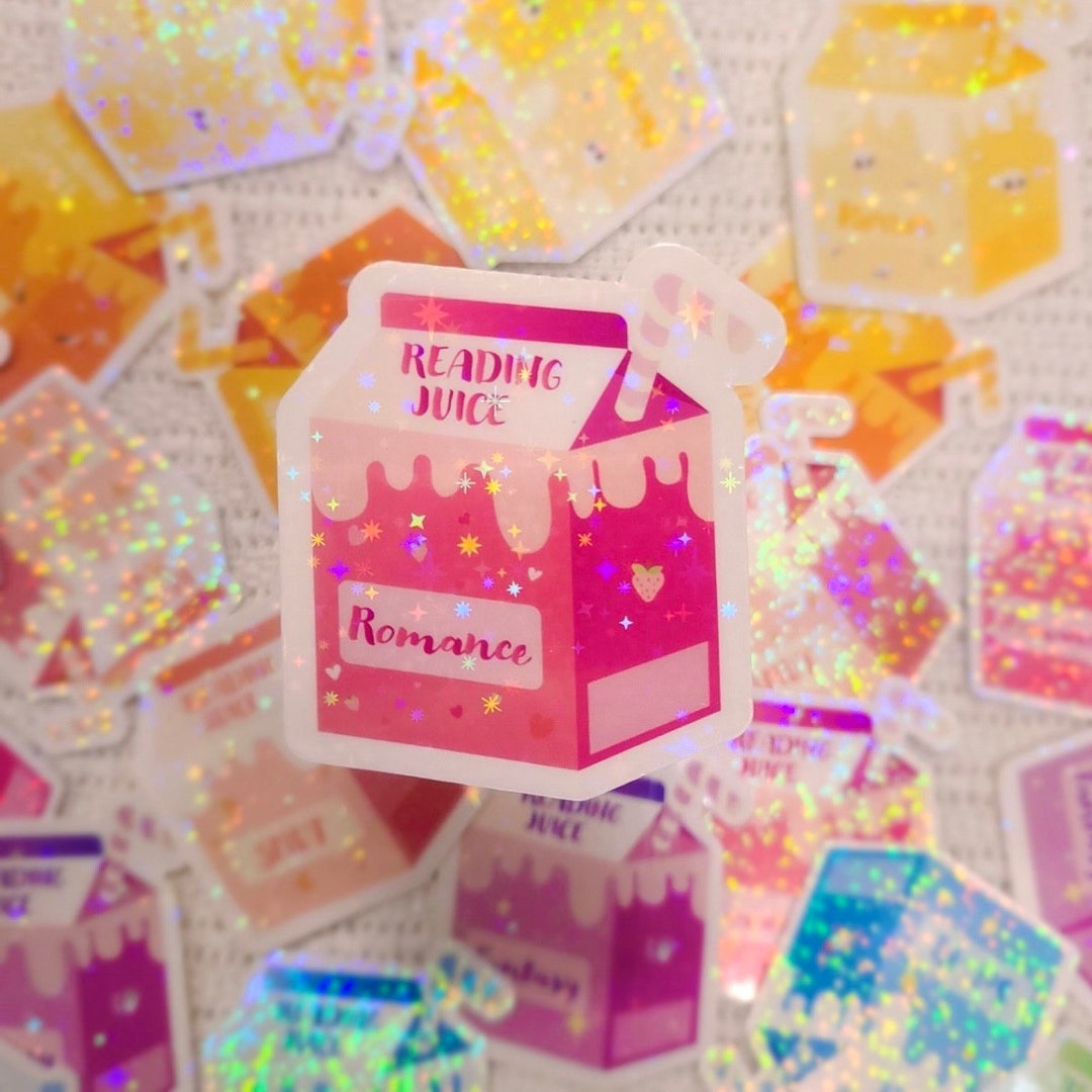 Holographic Juice Sticker | Reading Juice | Book Tropes Stickers ...