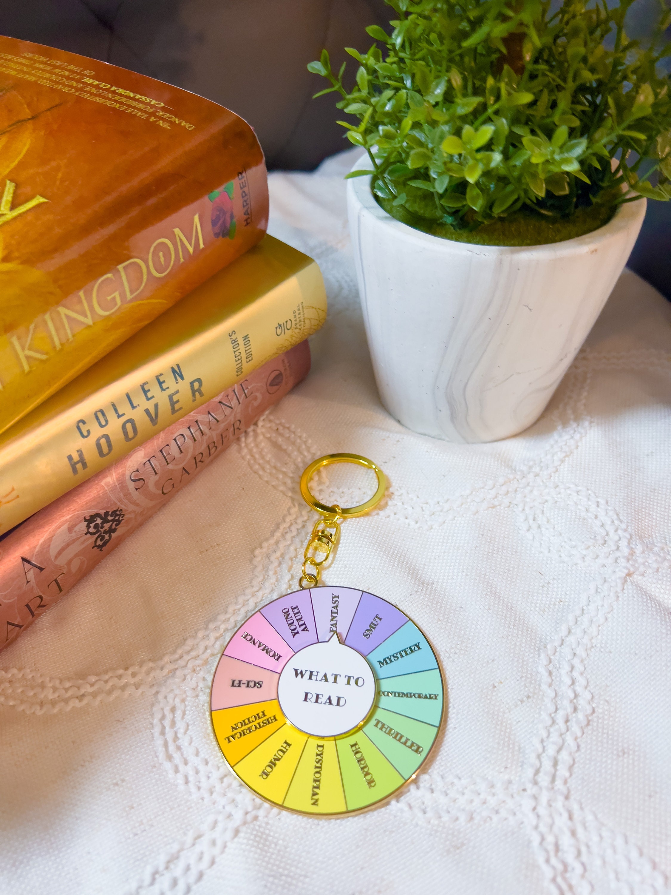 What to Read Wheel Keychain | Spinning Keychain | Interactive Keychain ...