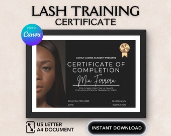 Simple Lashes Course Certificate, Lash Tech Certificate, Eyelash ...