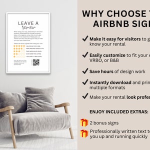 Airbnb Rating Sign, Air Bnb 5 Star Review, Airbnb Review Sign Printable ...