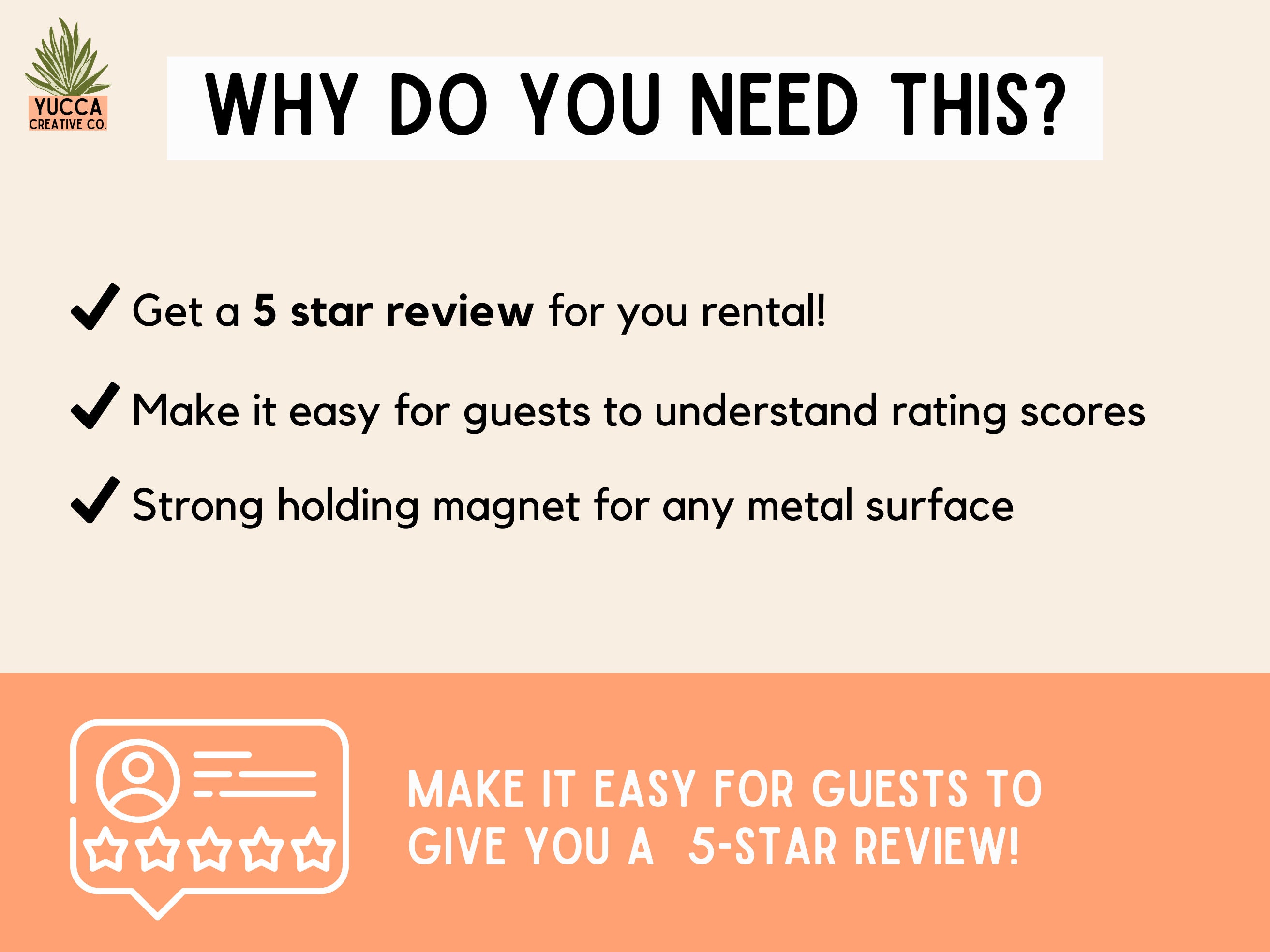 Rating Magnet, Airbnb Rating Magnet, Airbnb Signs, Vacation Rental ...