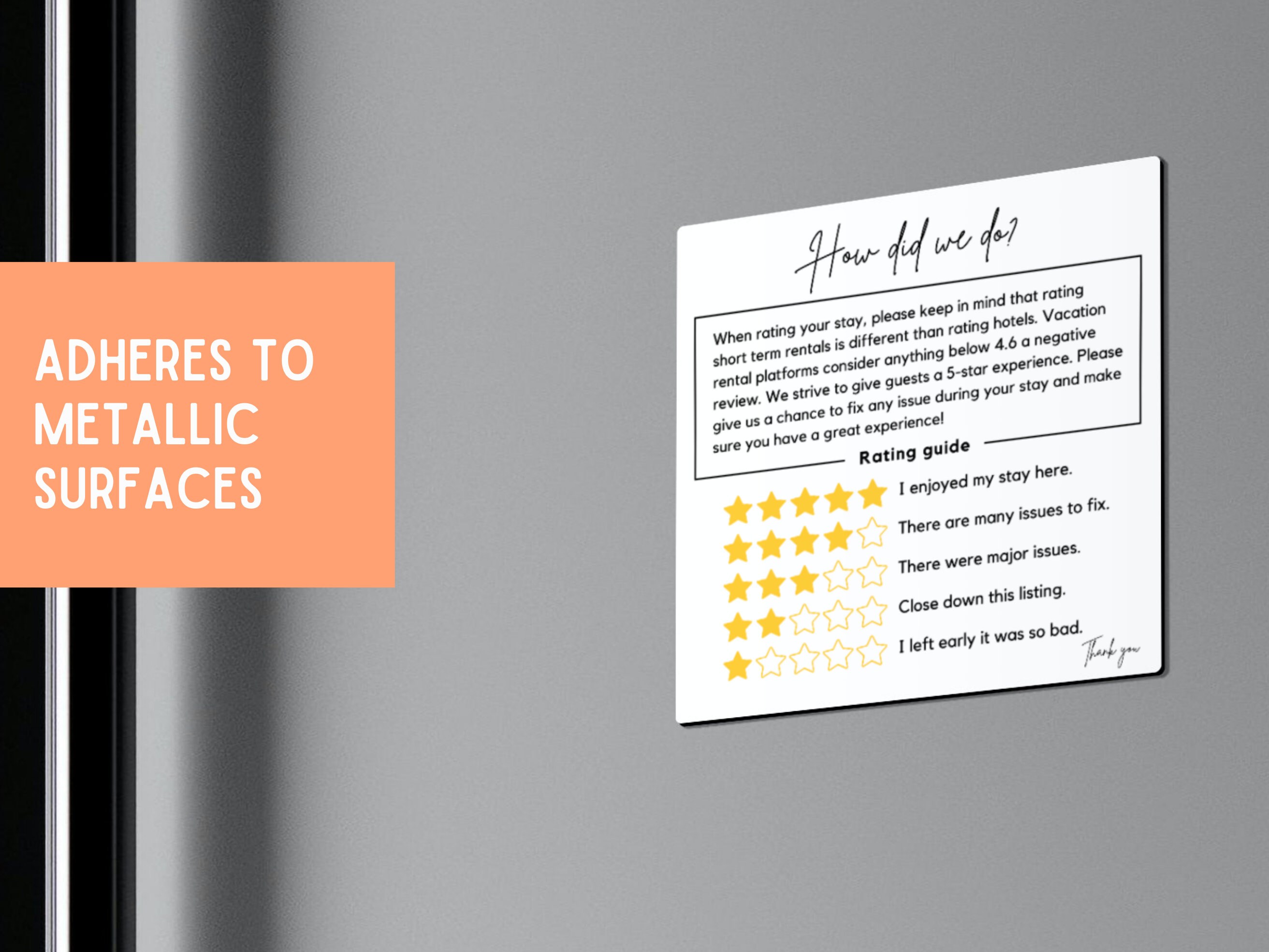 Rating Magnet, Airbnb Rating Magnet, Airbnb Signs, Vacation Rental ...