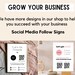 Lets Connect Sign, Social Media Sign Template, QR Code Sign, Editable ...