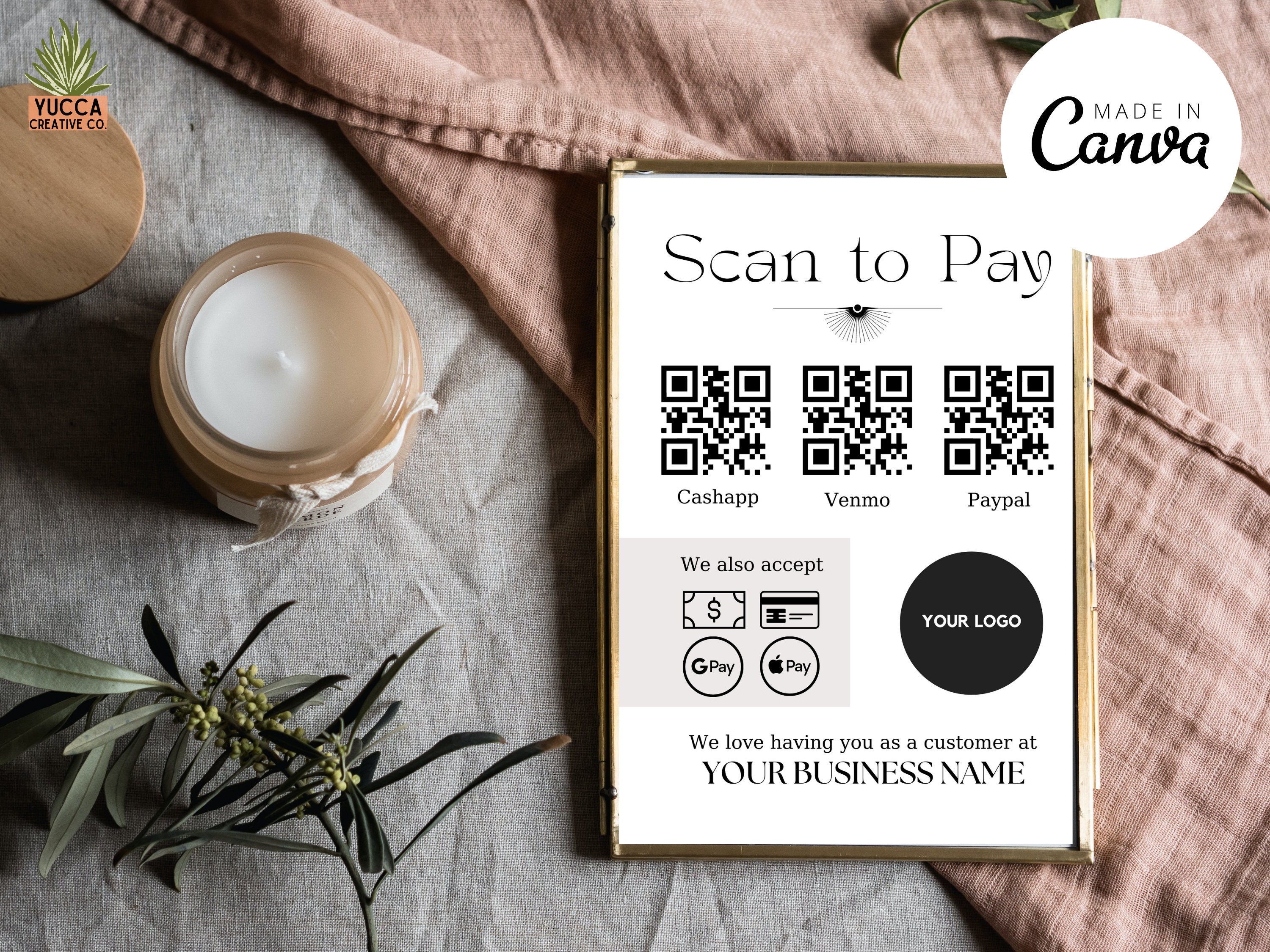 Scan to Pay Sign, Editable QR Code Sign, Scan to Pay Template, QR Code ...