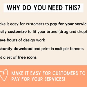 Payment Sign Bundle, Business Sign Templates, QR Code Sign, Let’s Be ...