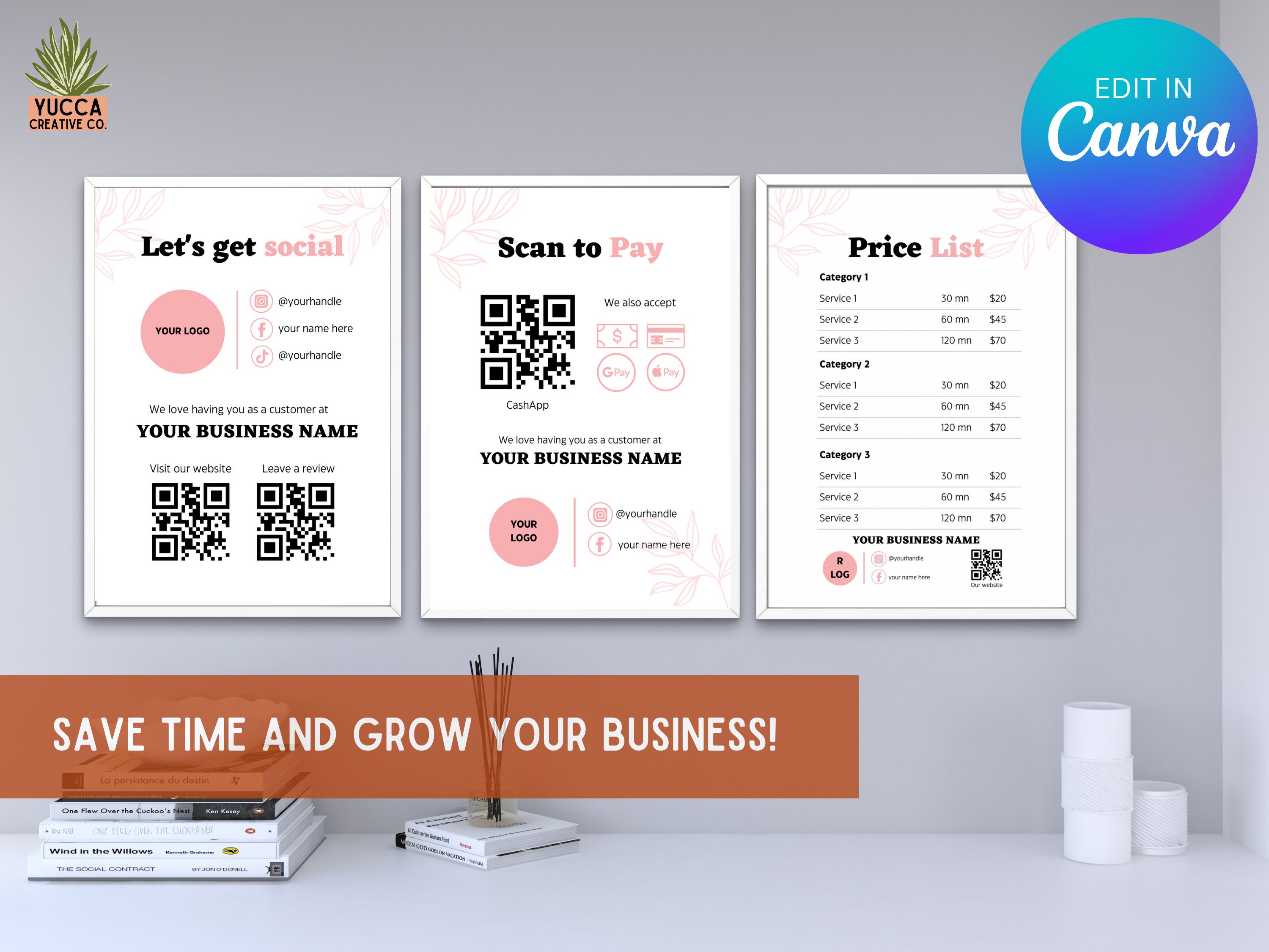XL Business Sign Templates QR Code Sign Lets Be Friends - Etsy