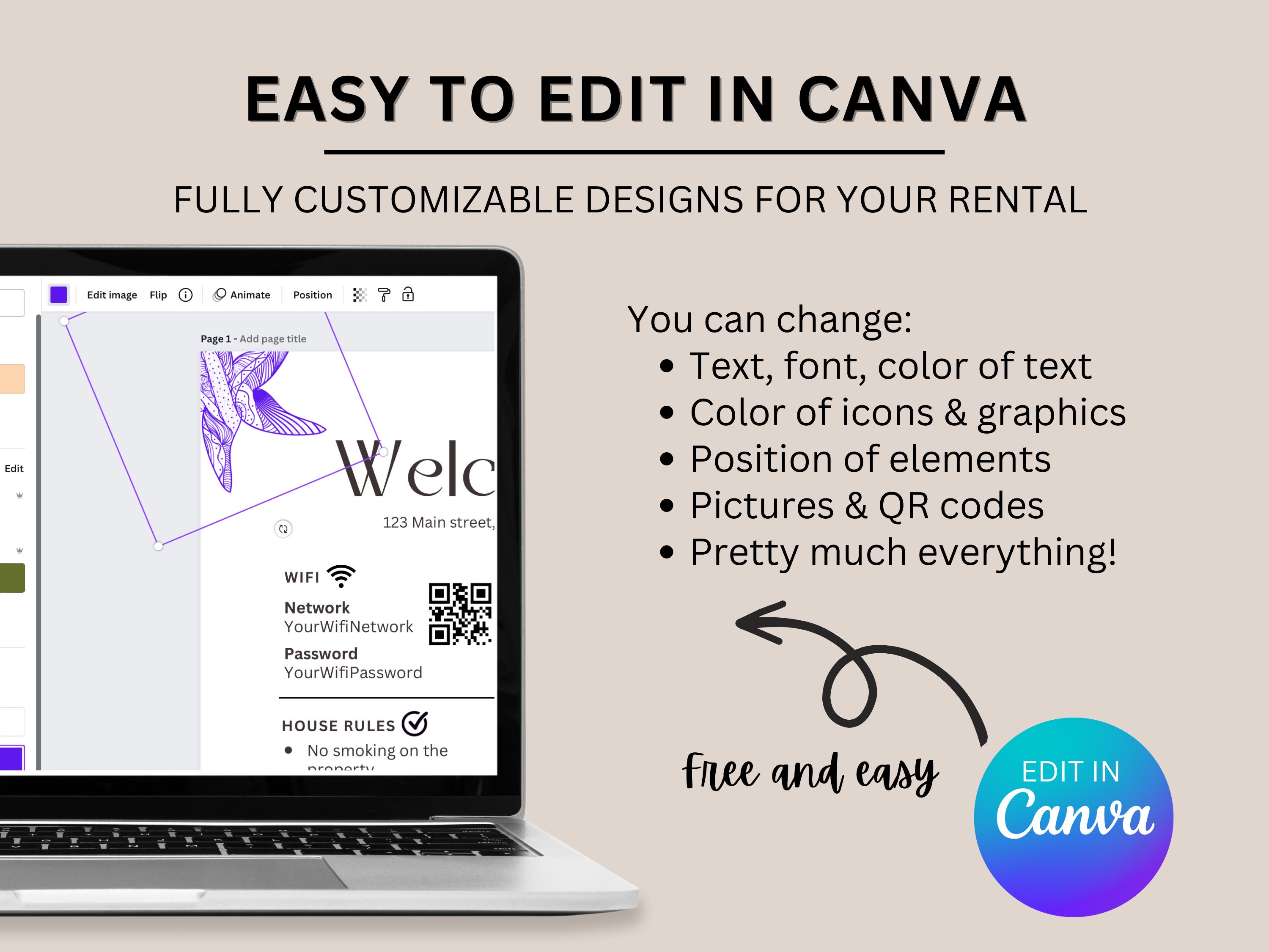 Airbnb Rating Sign, Air Bnb 5 Star Review, Airbnb Review Sign Printable ...