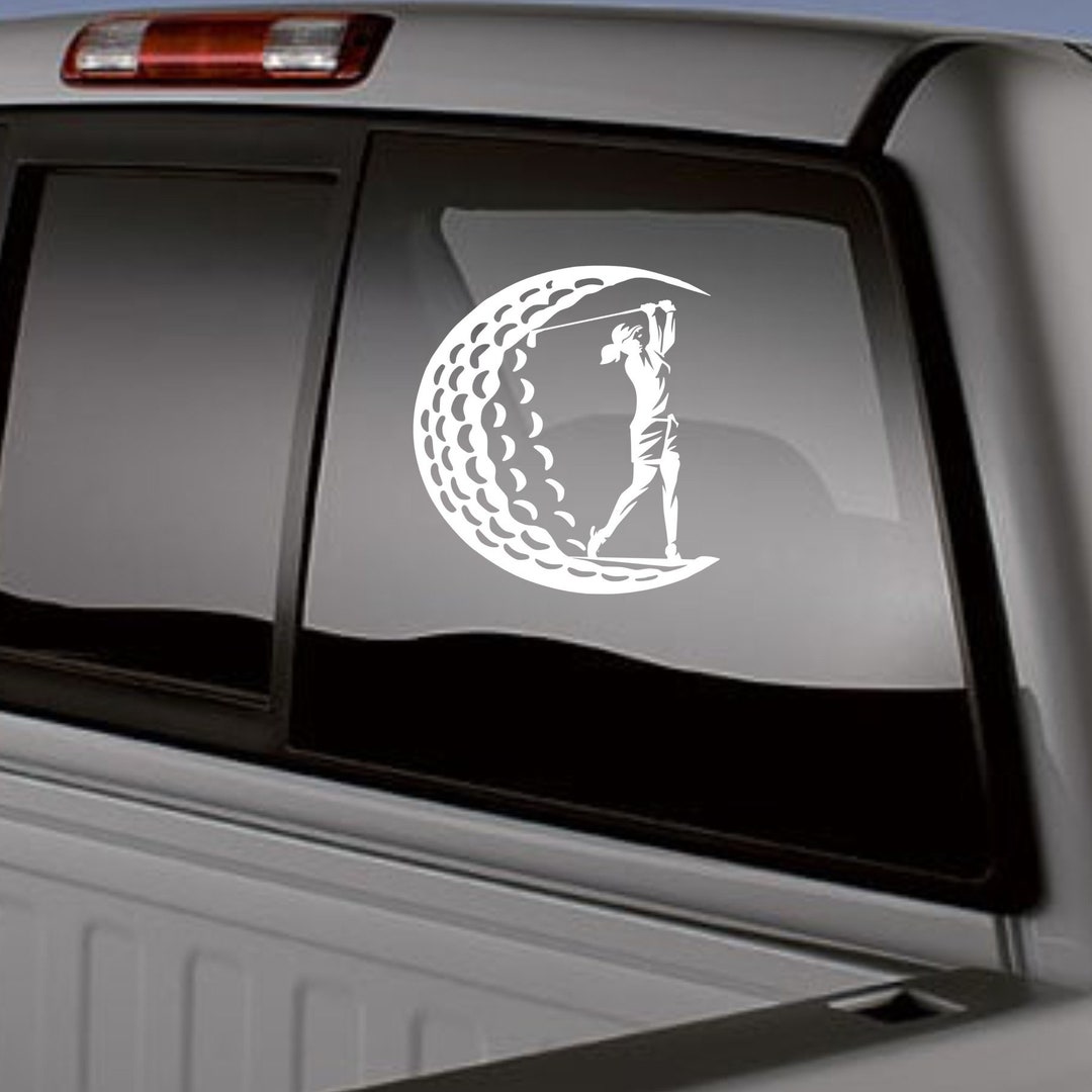 Female Golfer Golf Ball, Vinyl Decal/sticker, Car Decal, Sports Decal ...