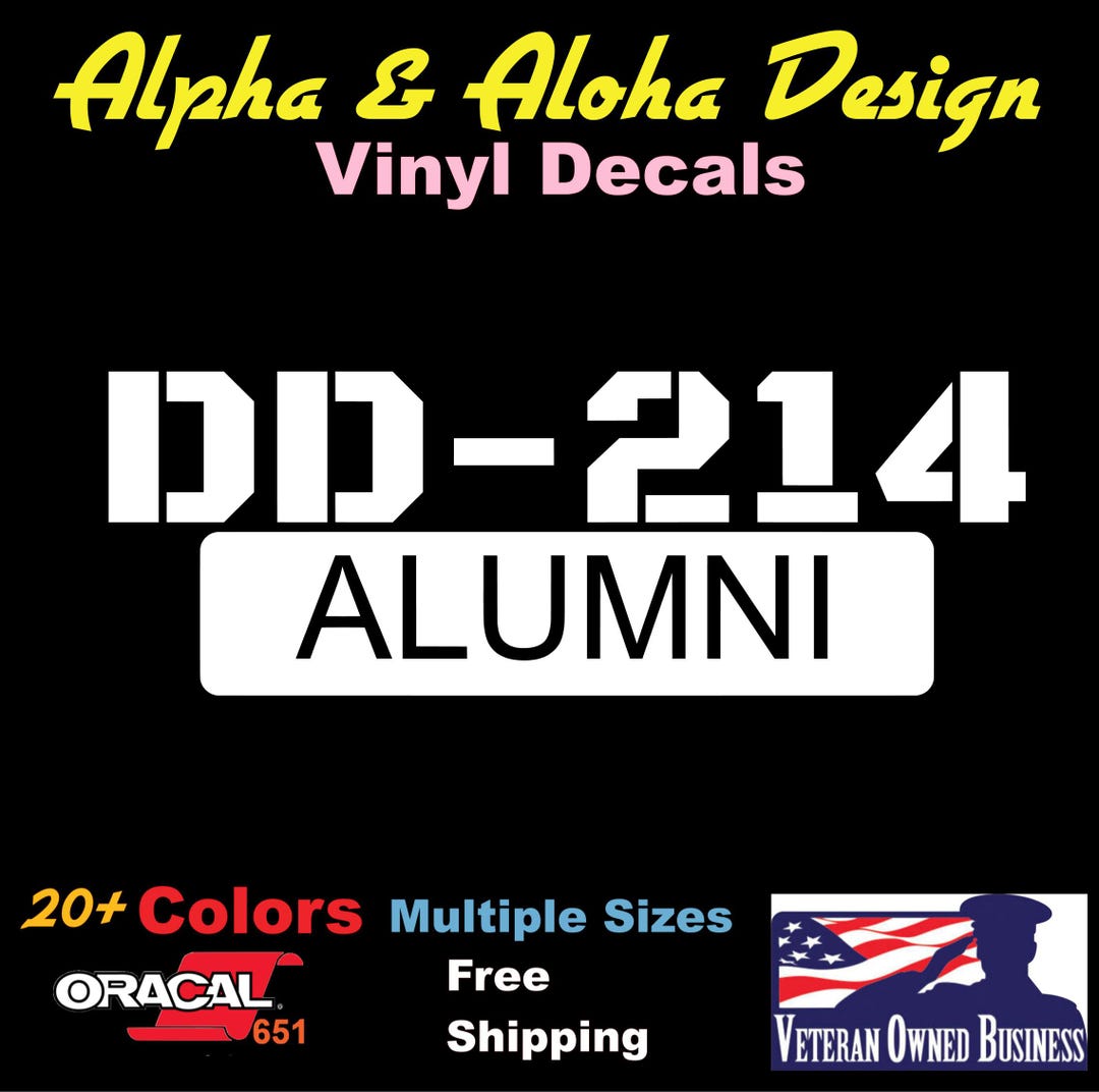 Military DD-214 Alumni Vinyl Decal Sticker Car Laptop Multi Color and ...