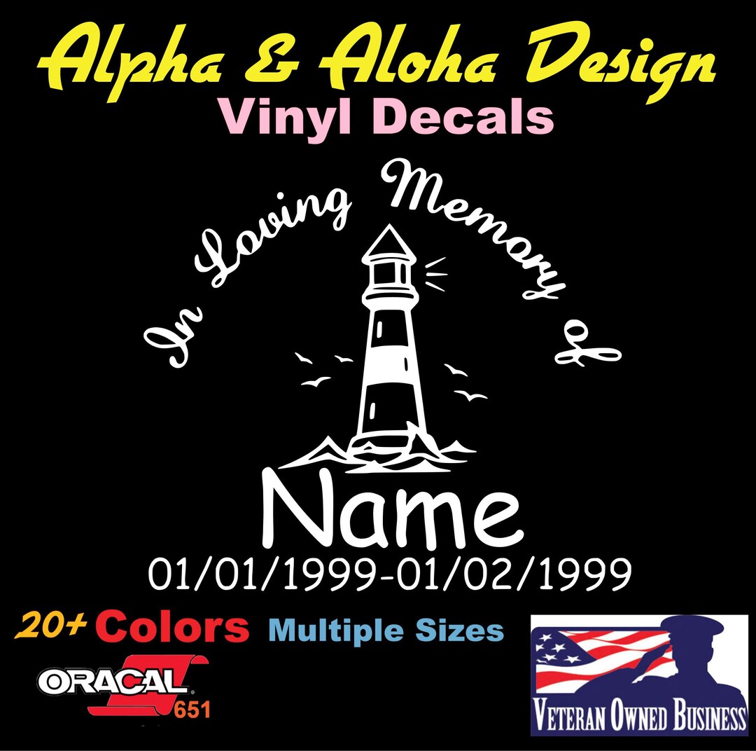 In Loving Memory of Lighthouse Vinyl Decal, Custom in Loving Memory ...