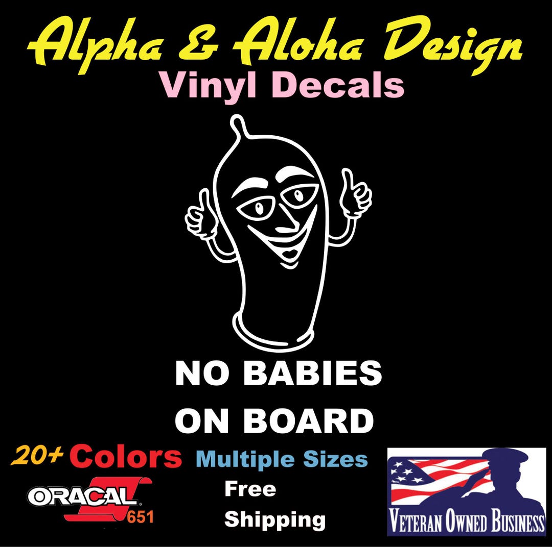 No Babies on Board Vinyl Decal Sticker Car Laptop Multi Color and Size ...