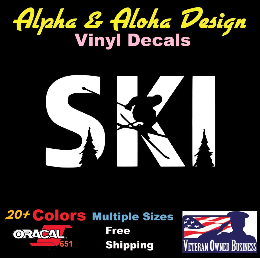 Skier Decal , Skiing Decal, Skier Sticker Car Decal Skiing Car Decals ...