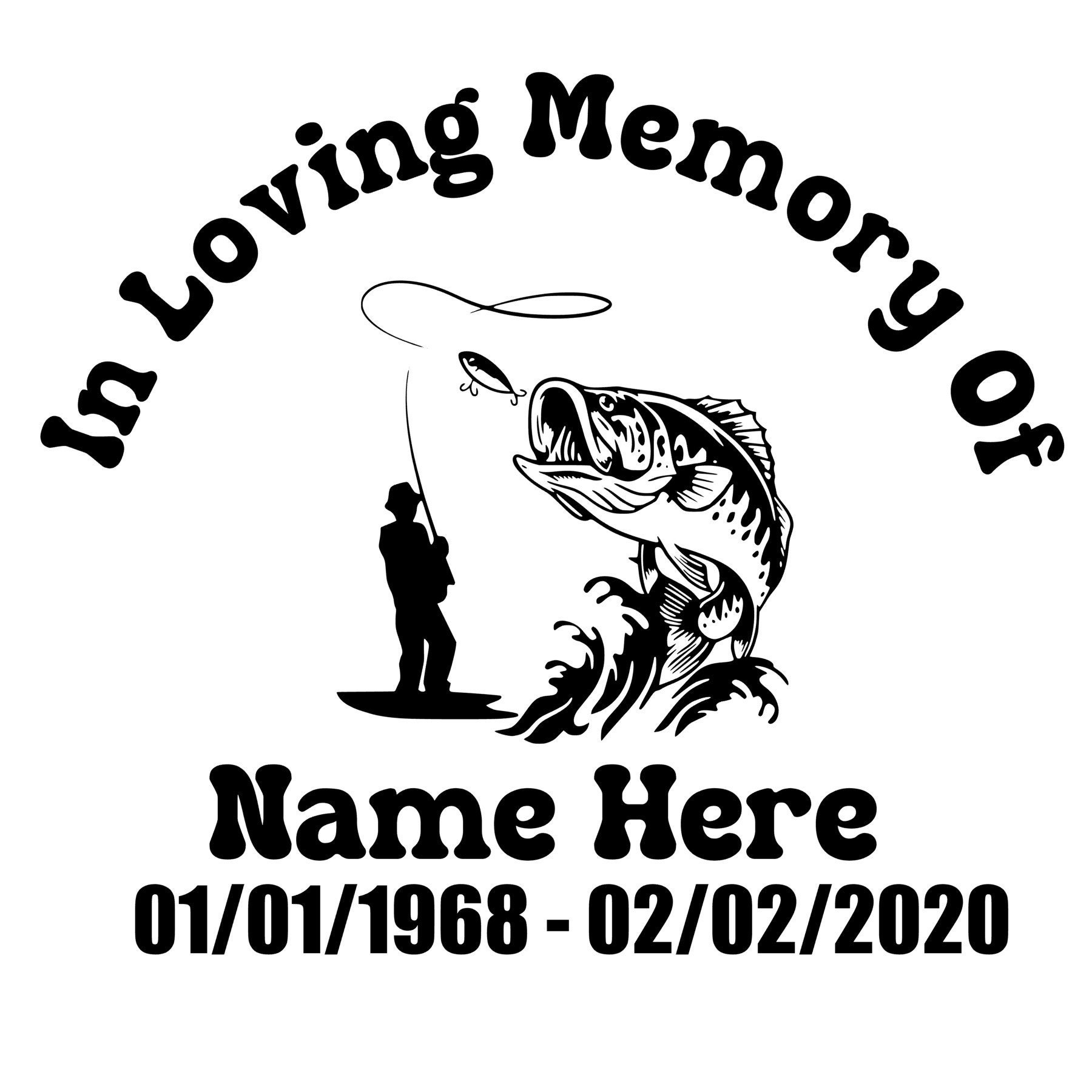 In Loving Memory of Fishing Vinyl Decal, Custom in Loving Memory ...