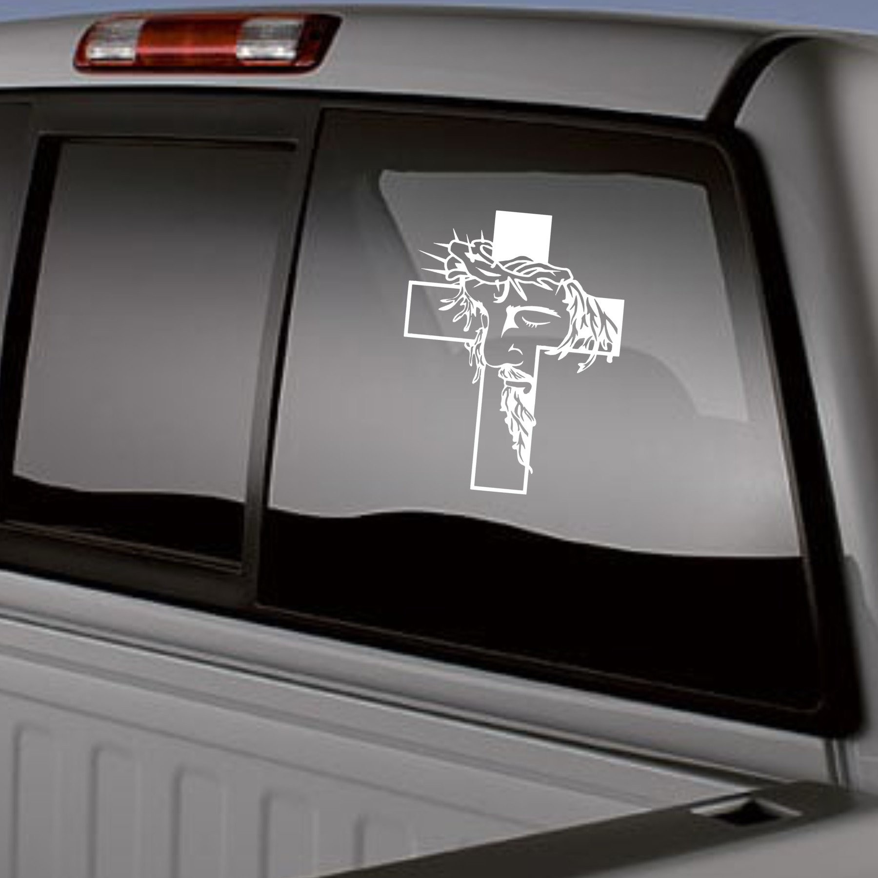 Jesus Cross Window Decal, Religious Cross Decal, Custom Cross Sticker ...