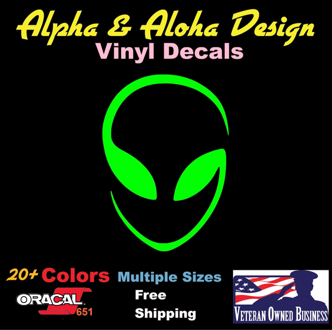 Alien Head Window Vinyl Decal Sticker Car Laptop Multi Color and Size ...