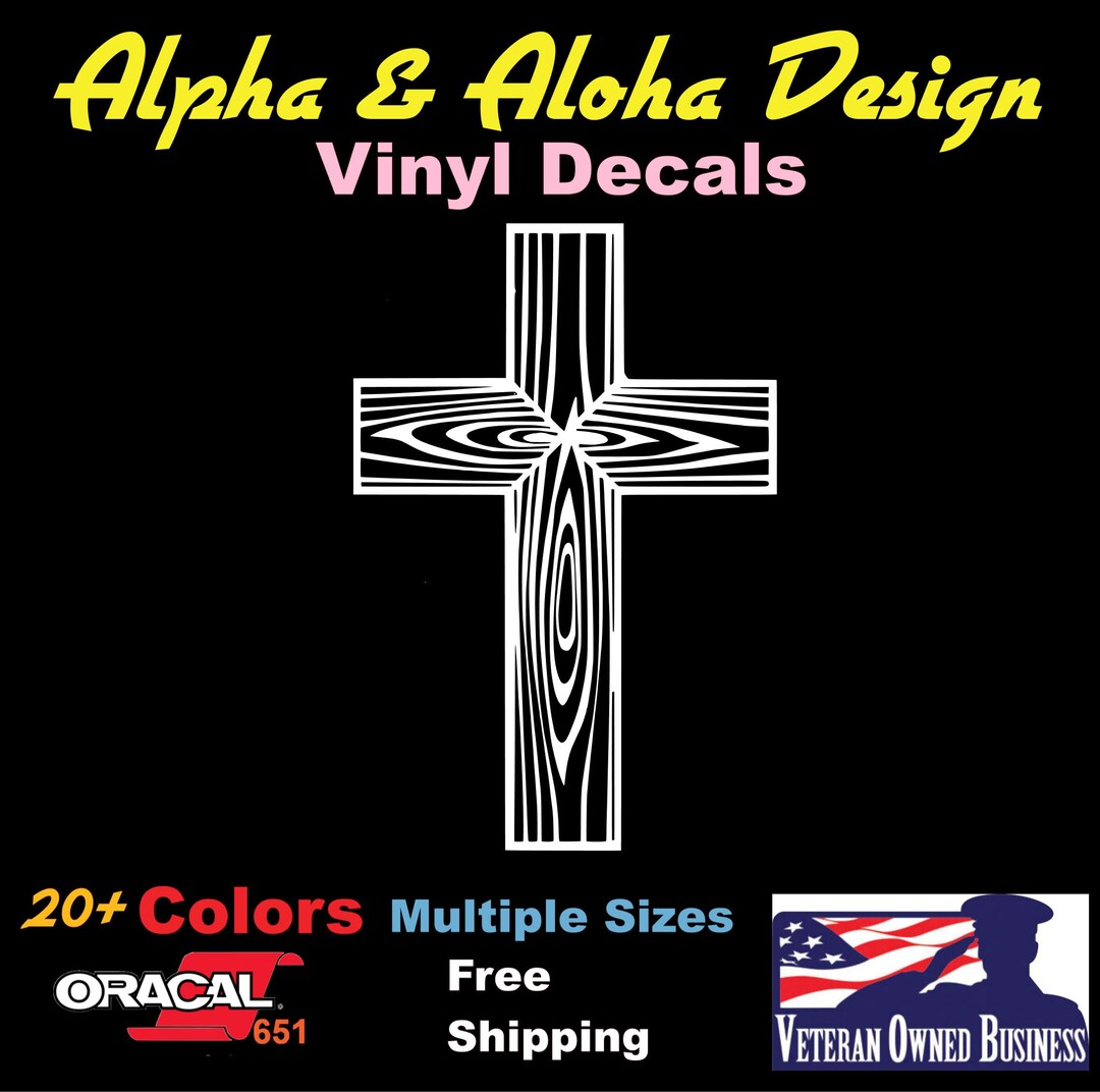 Wooden Cross Decal, Religious Cross Decal, Custom Cross Sticker, Jesus ...