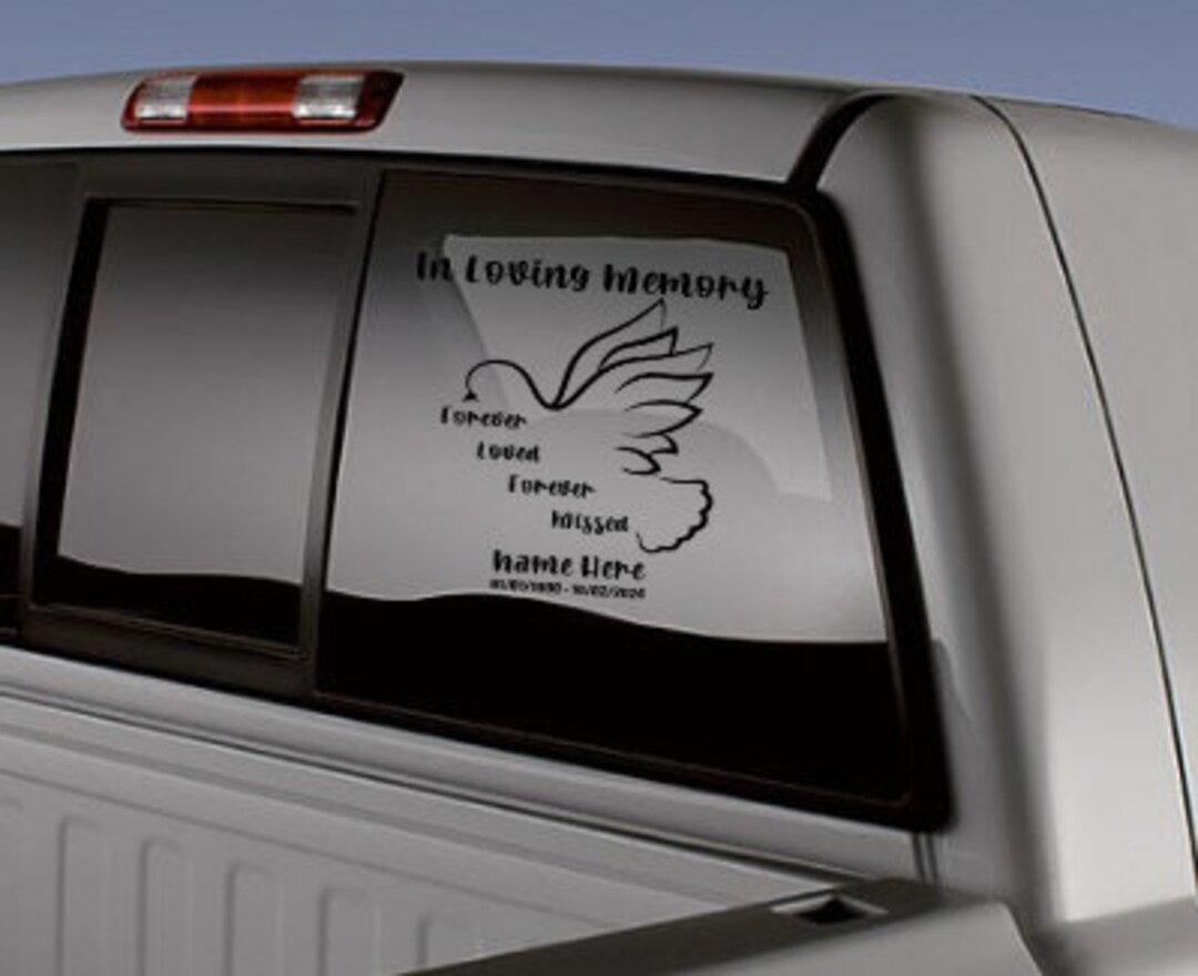 In Loving Memory of Dove Vinyl Decal, Custom in Loving Memory Sticker ...