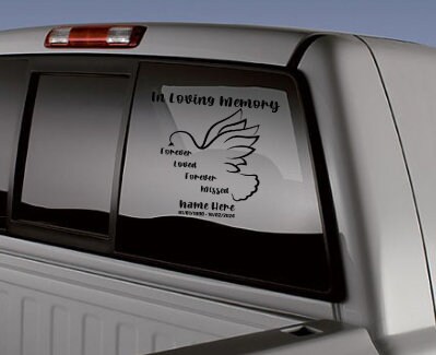 In Loving Memory of Dove Vinyl Decal, Custom in Loving Memory Sticker ...