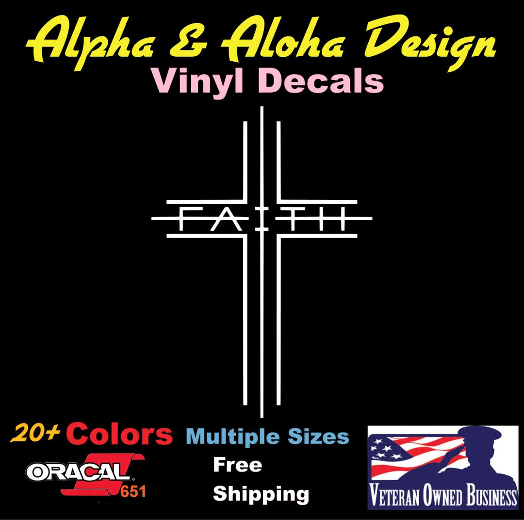 Faith Cross Decal, Religious Cross Decal, Custom Cross Sticker, Jesus ...