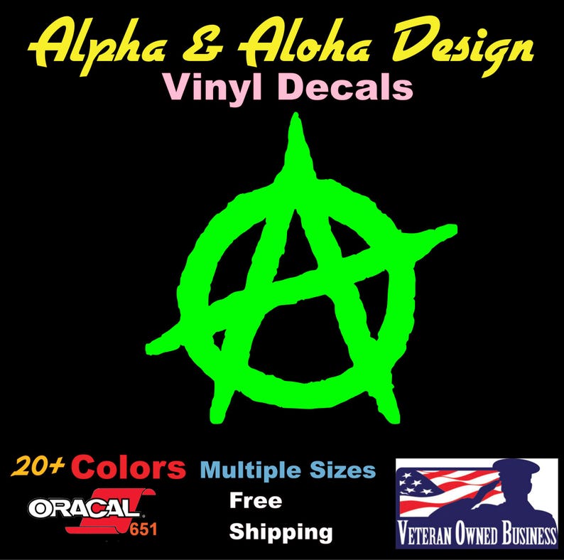 Anarchy Symbol Vinyl Decal Sticker Car Laptop Multi Color and Size - Etsy