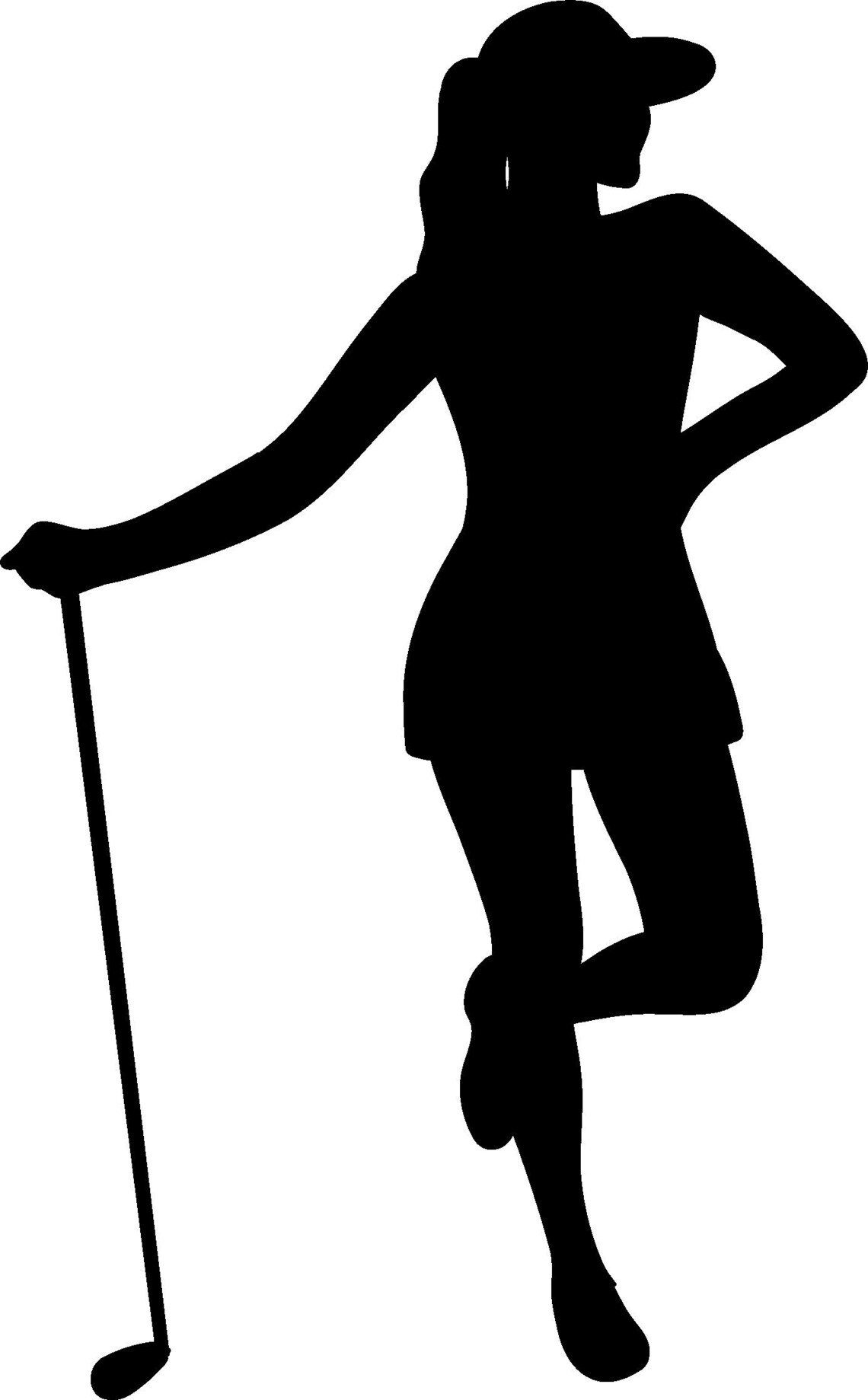 Female Golfer Golf Ball, Vinyl Decal/sticker, Car Decal, Sports Decal ...