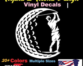Golf Player Vinyl Decal Golfer Sticker - Etsy
