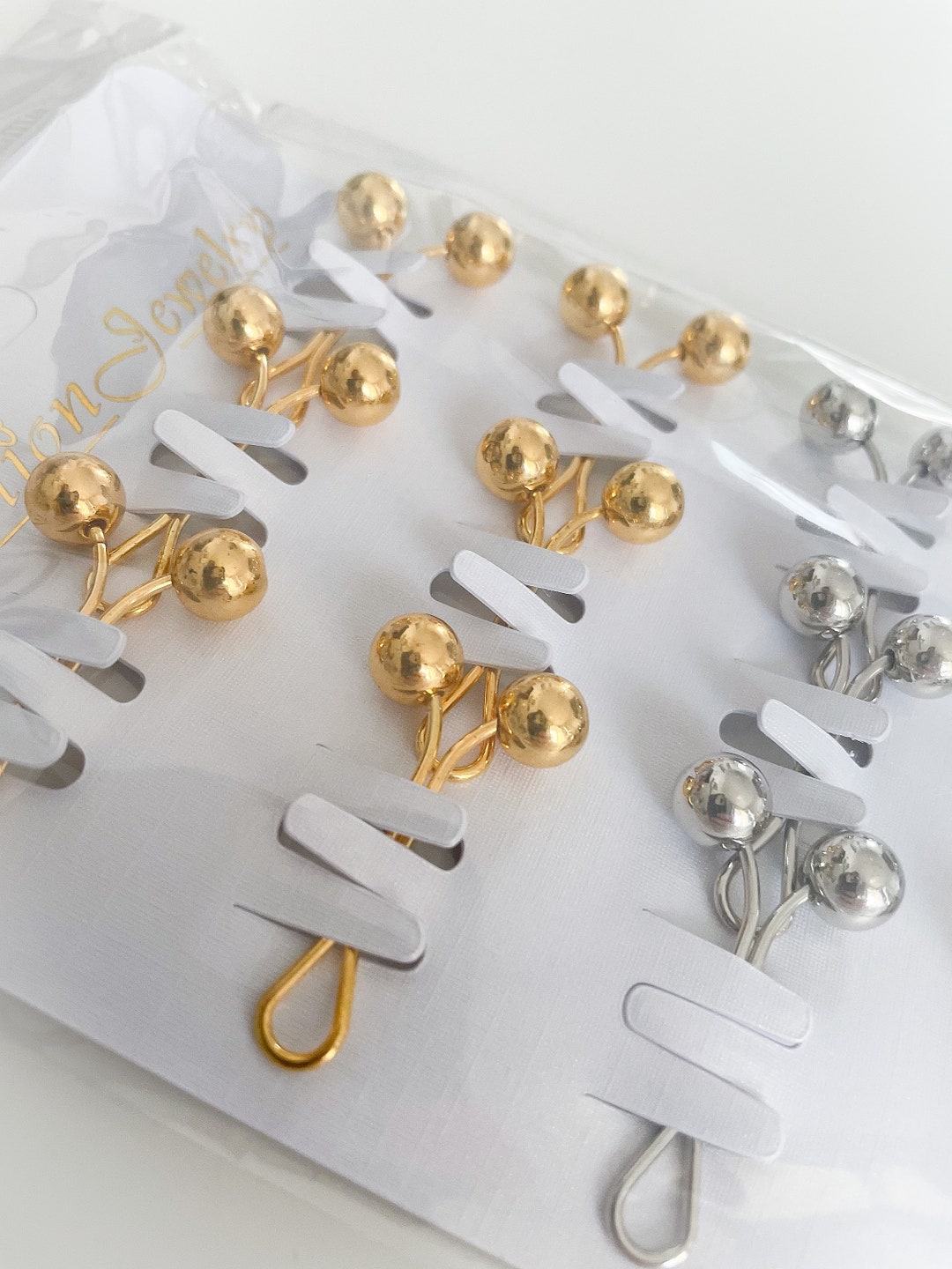 12 Pretty Gold and Silver Anti-hole Hijab Clips Scarf Veil - Etsy