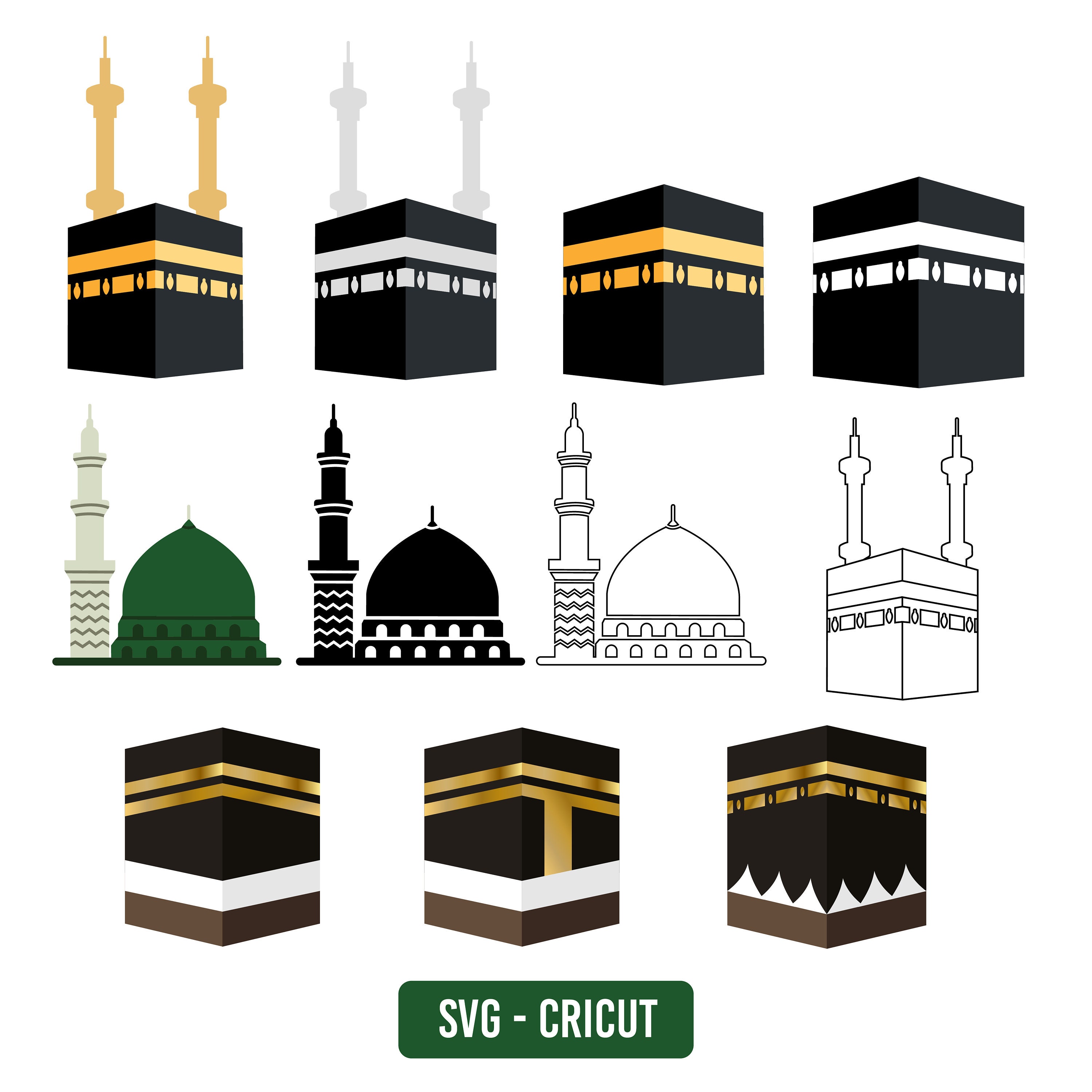 Kaaba Svg, Mecca Svg, Islamic Svg - 12 Pack Cricut Svgs - Create Custom ...