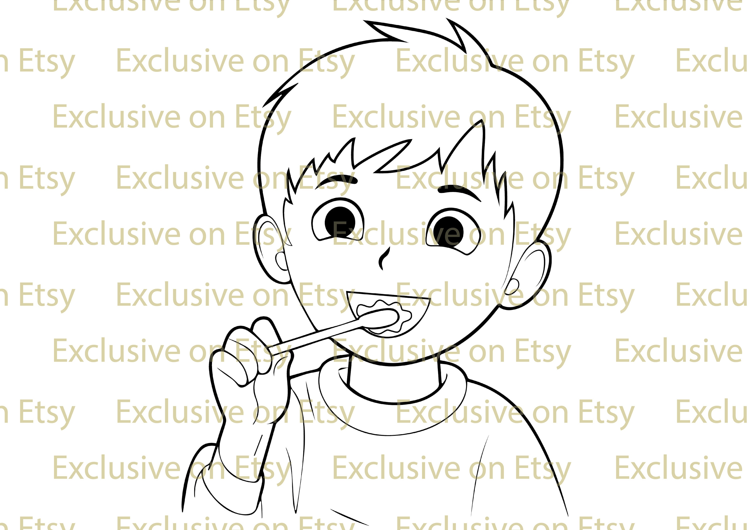 Healthy Habits Coloring Pages Set (3) - Etsy