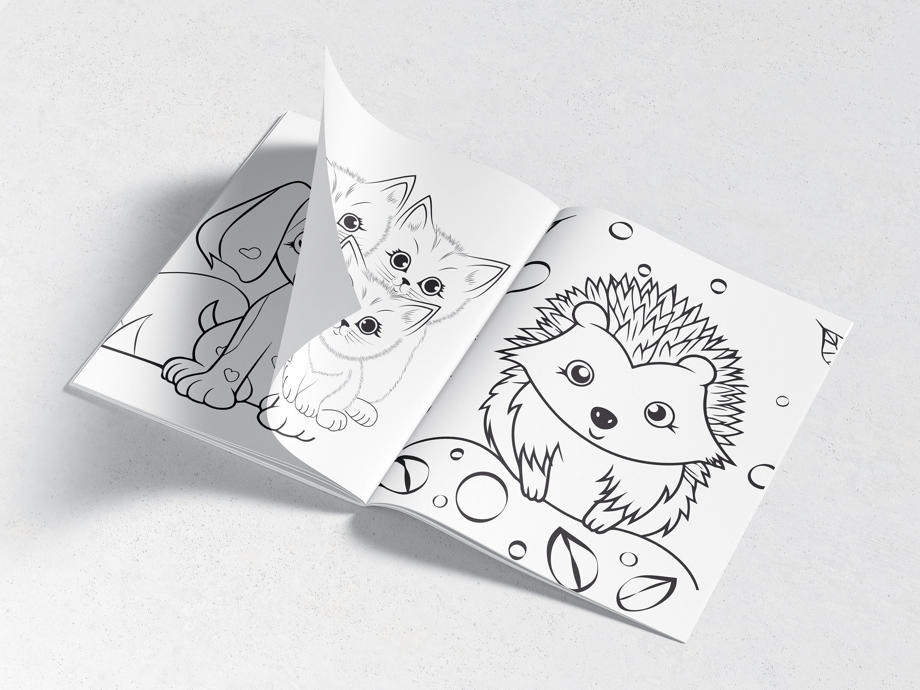 Adorable Animals Coloring Pages Set Fun and Playful Designs for Kids 3 ...