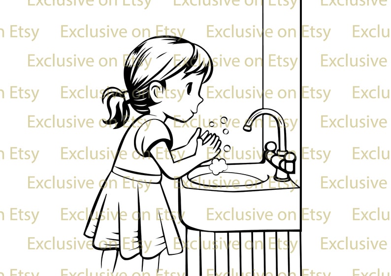 Healthy Habits Coloring Pages Set (3) - Etsy