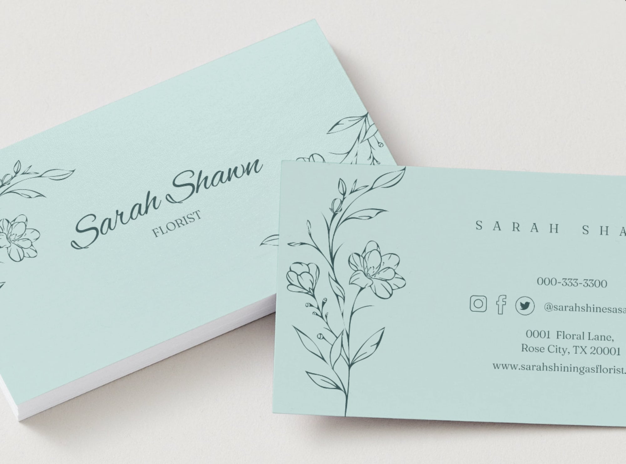 Printable Business Card Template, Editable Business Card, Canva ...