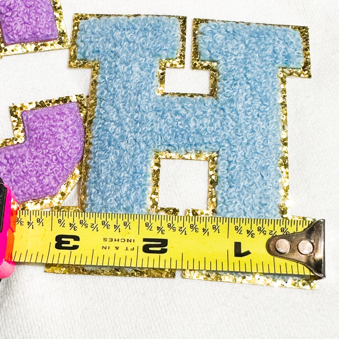 Chenille Letter Patch, Gold Glitter, Varsity Iron on (3.5 Inch) - Etsy