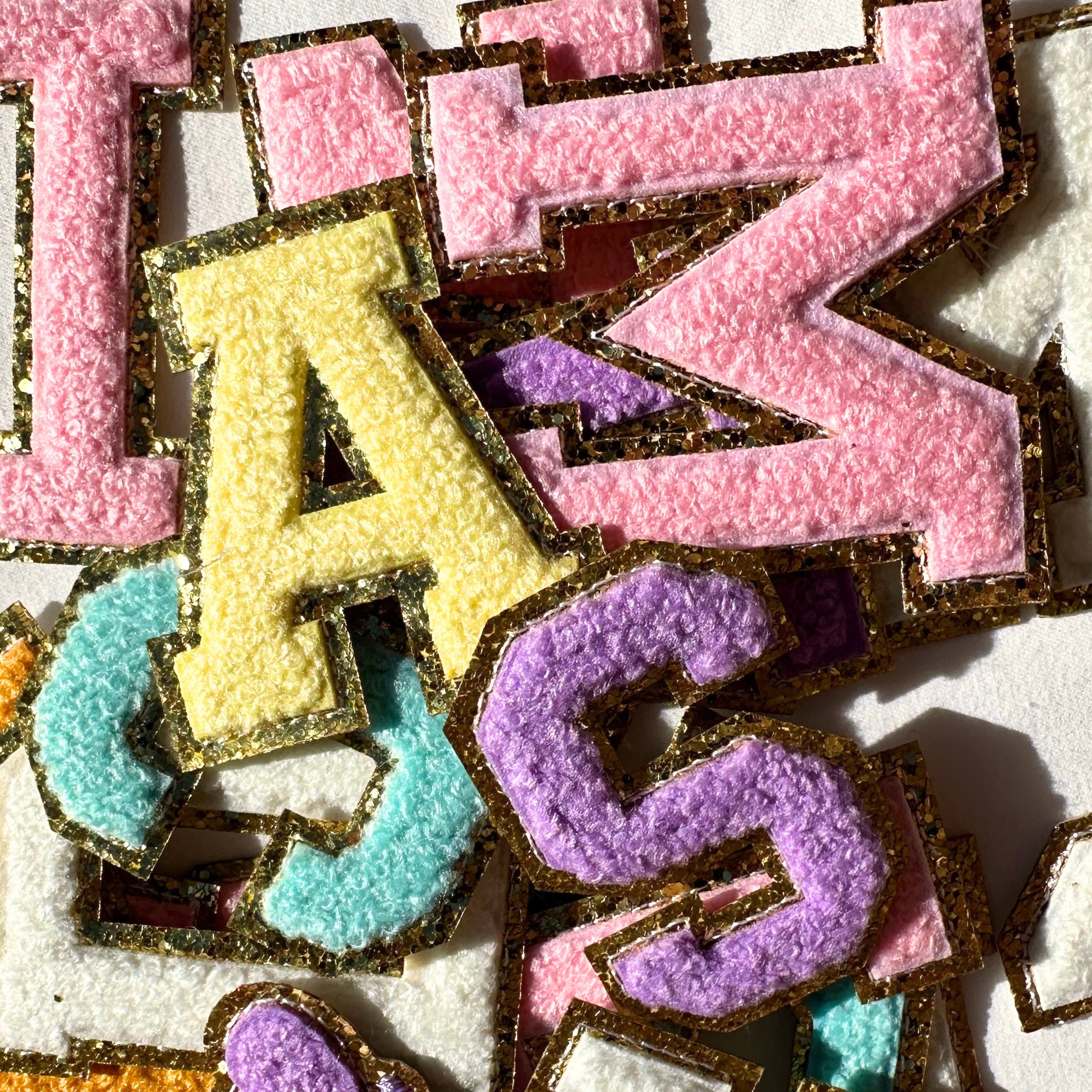Chenille Letter Patch: 2.5" Gold Glitter Varsity Iron On - Etsy