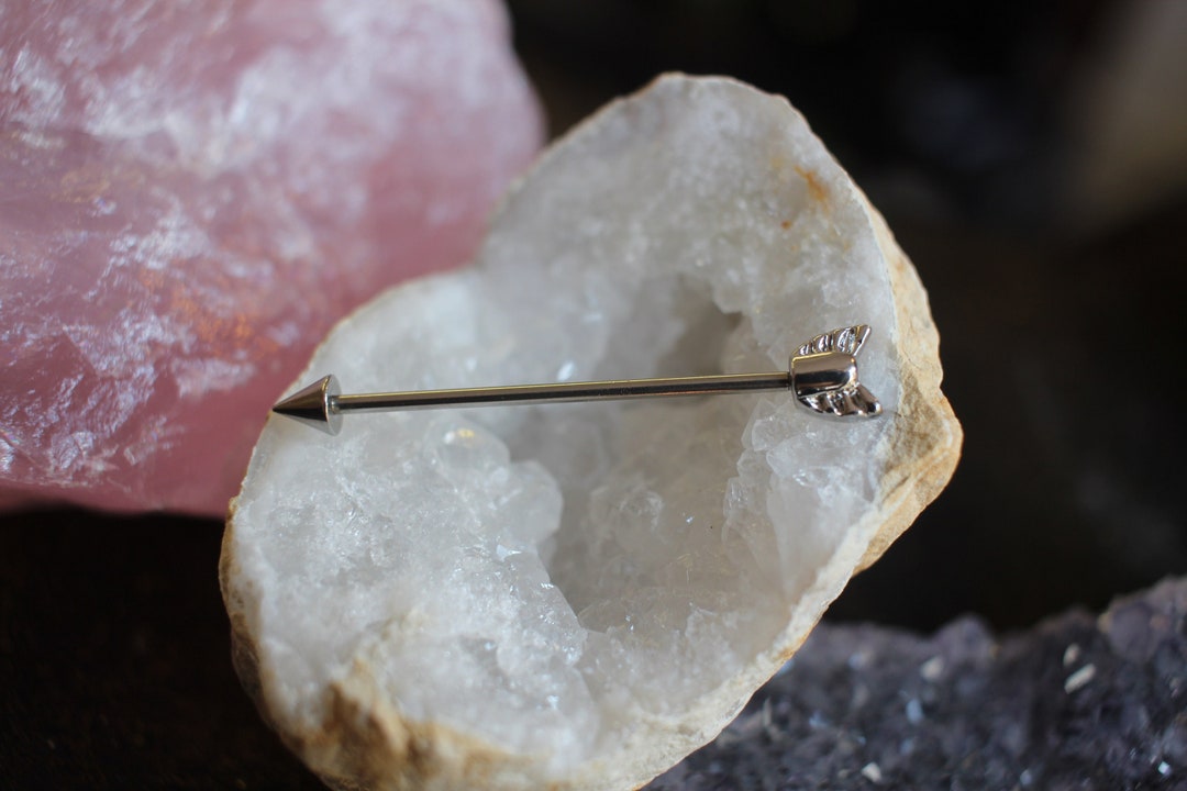ALBA • Cupid's Arrow Industrial Scaffold Ear Bar • 316L Surgical Steel ...