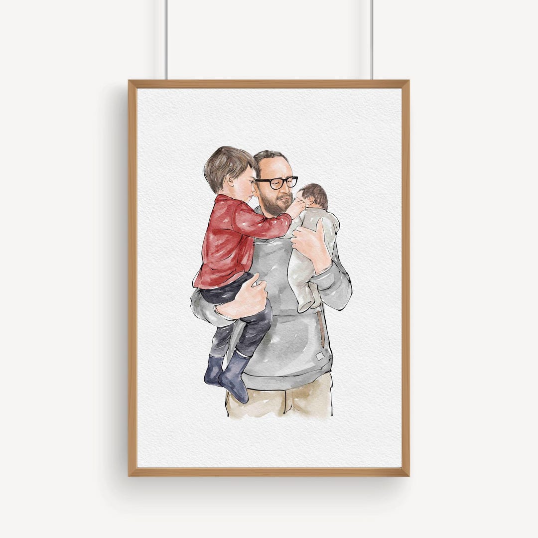 Custom Hand-drawn Painting From Photo, Custom Watercolor Family ...