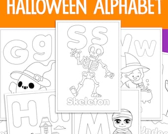 halloween alphabet letters coloring pages