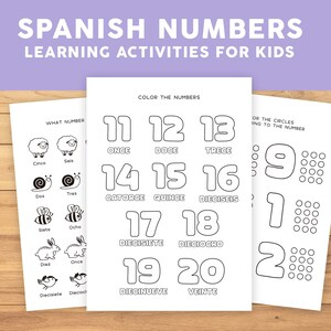 Learning Spanish Numbers, Preschool & Elementary School Worksheets for ...