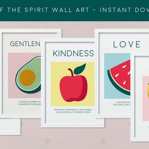 Fruit of Spirit Printable Wall Art Kids, Bible Verse, Christian Posters ...