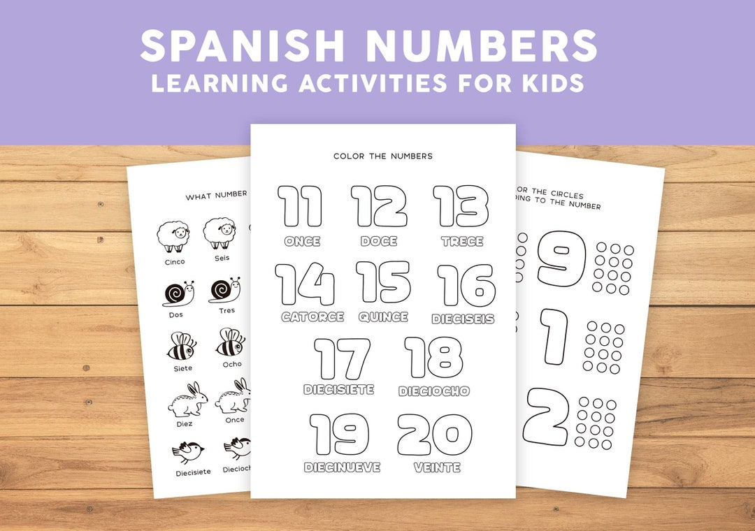 Learning Spanish Numbers, Preschool & Elementary School Worksheets for ...