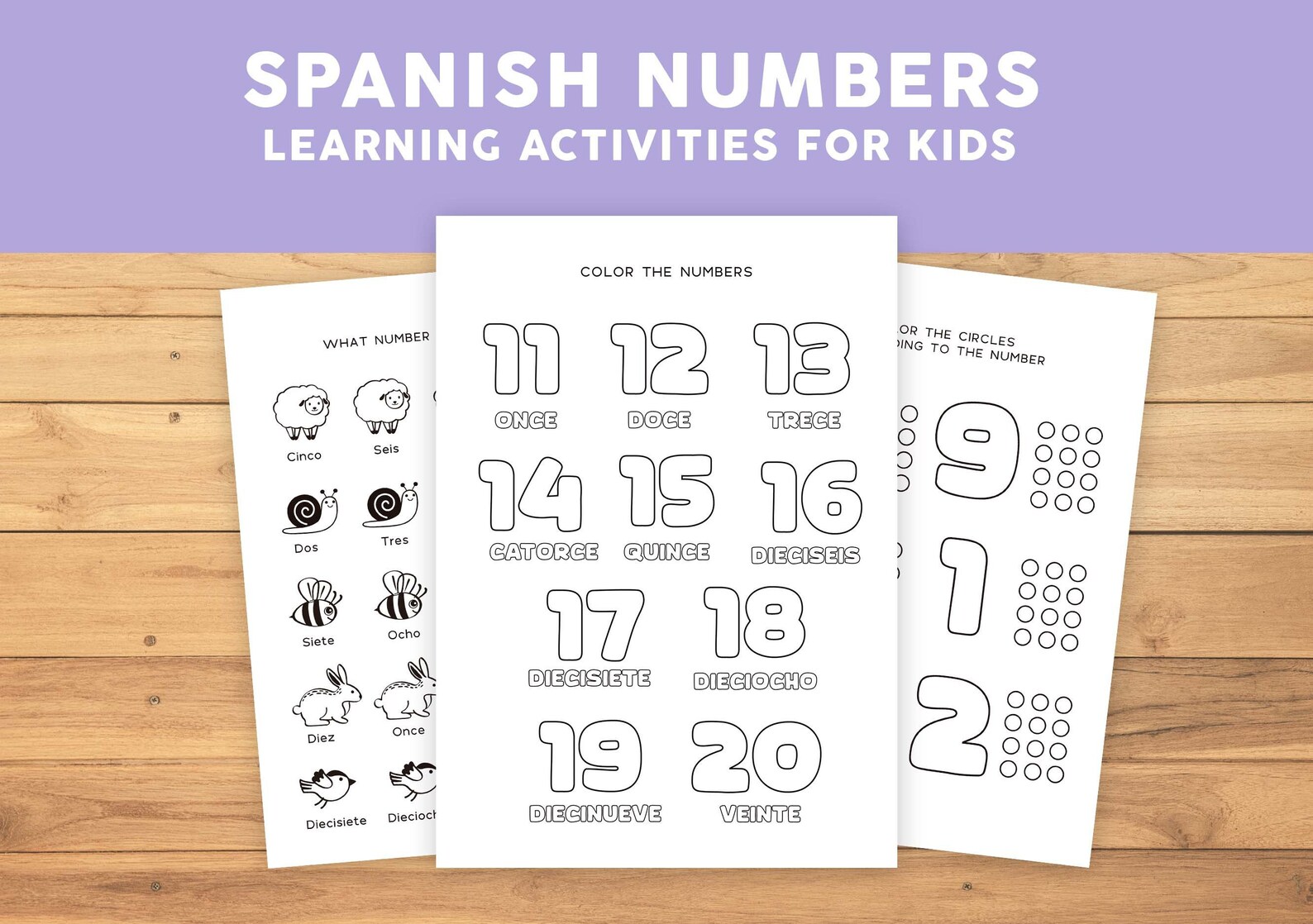 Learning Spanish Numbers, Preschool & Elementary School Worksheets for ...