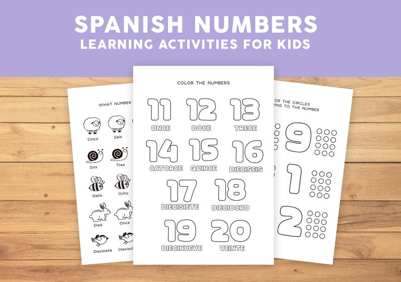 Learning Spanish Numbers, Preschool & Elementary School Worksheets for ...