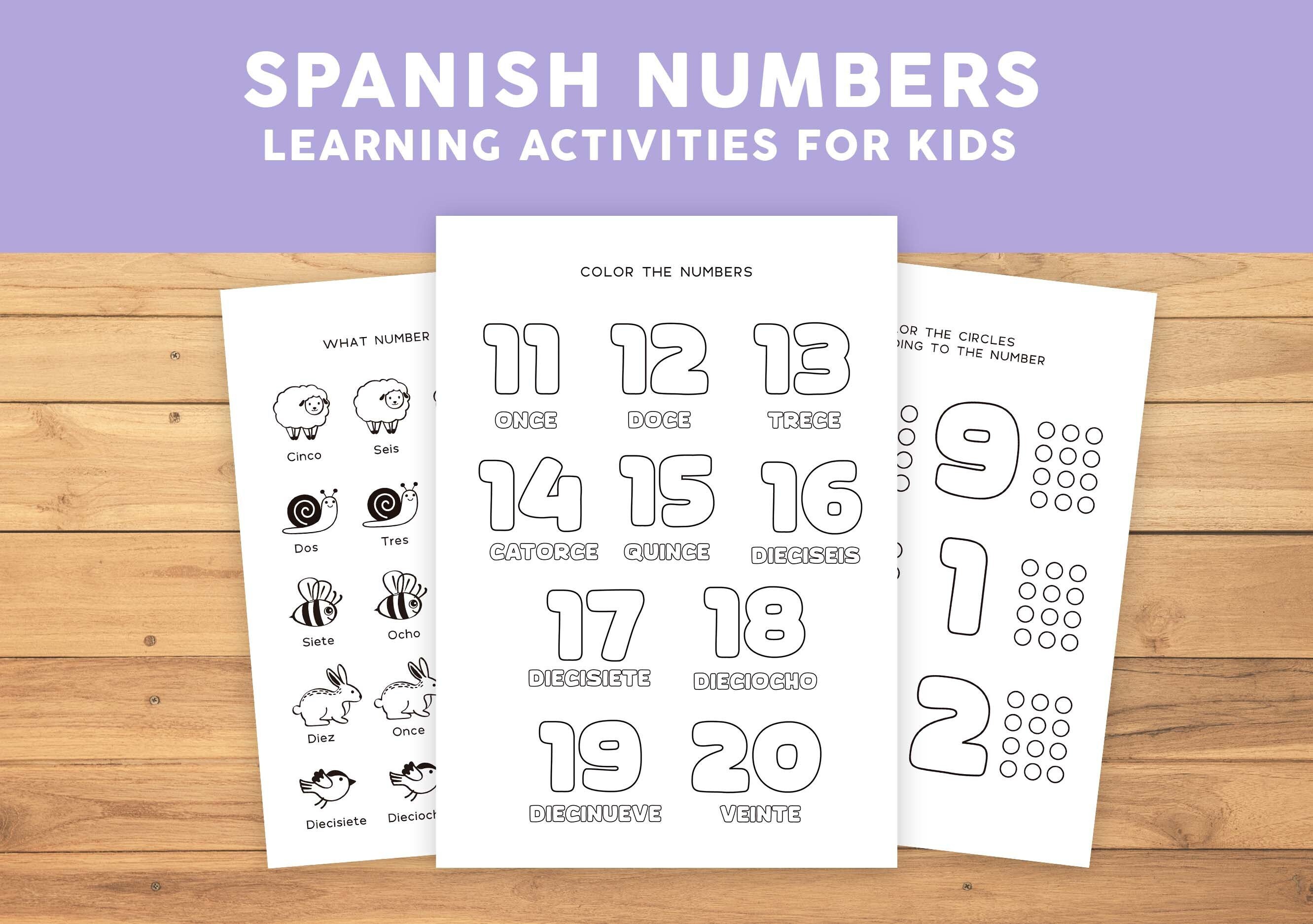 Learning Spanish Numbers, Preschool & Elementary School Worksheets for ...