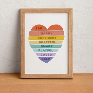 Positive Affirmations for Kids, I Am Posters Positive Posters, Playroom ...